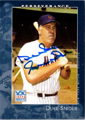 Duke Snider autographed baseball card New York Mets 2002 Topps American ...