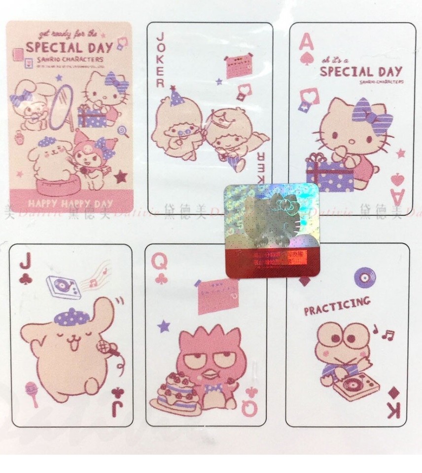 Hello Kitty Cute Playing Cards Poker Melody Plastic Case Little Twin ...