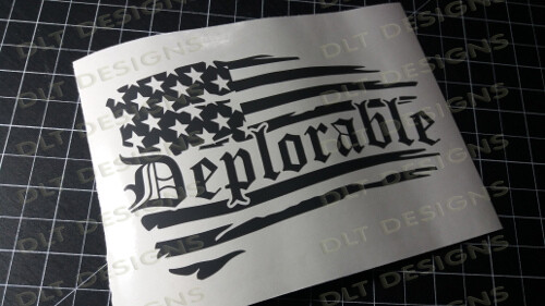 Deplorable Distressed Flag Car Window Decal Bumper Sticker Merica Trump ...