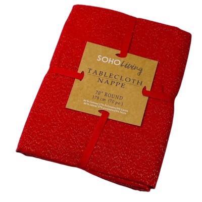 Soho Living Christmas Red with Gold Speckles Holiday Tablecloth 70 ...