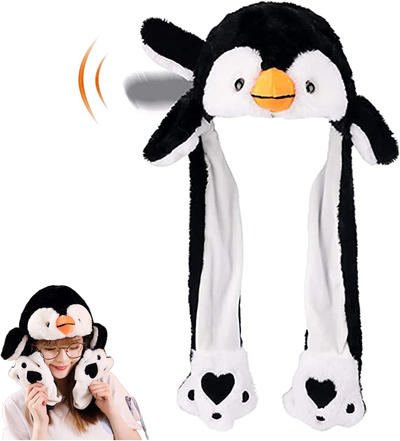 Kakbrt Rabbit Hat, Rabbit Hat with Movable Ears, Funny Hat for Adults ...