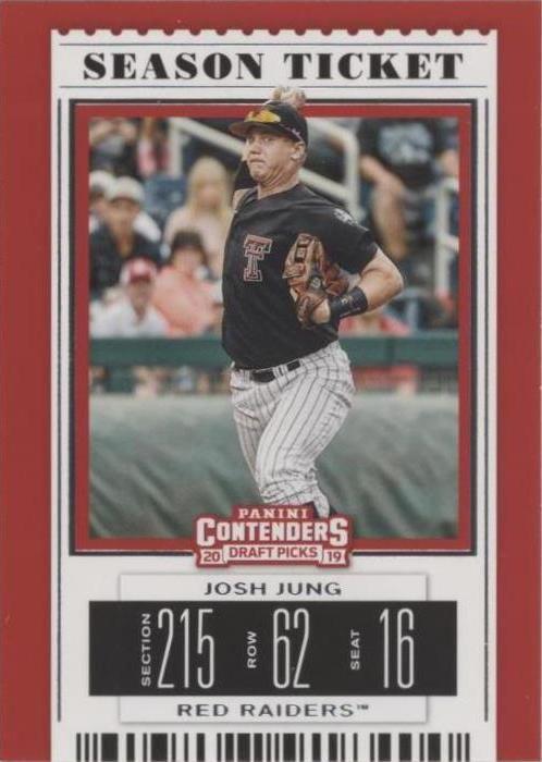 2019 Panini Contenders Draft Picks - Variation Josh Jung #13 Fielding ...