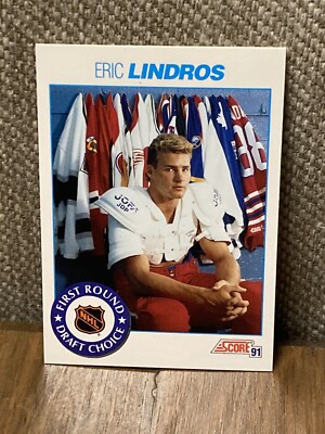 1991 Score Eric Lindros Rookie Card #356 First Round Draft Choice 🏒 | eBay