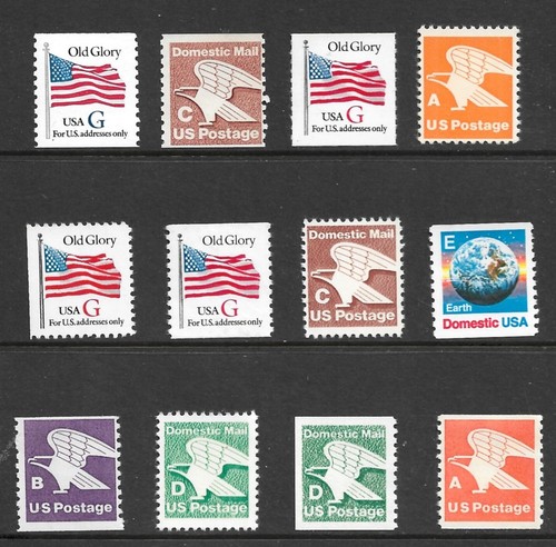 US Stamps Mixed Lot of 12 Different Letter Mark-Up Rate Stamps MNH | eBay