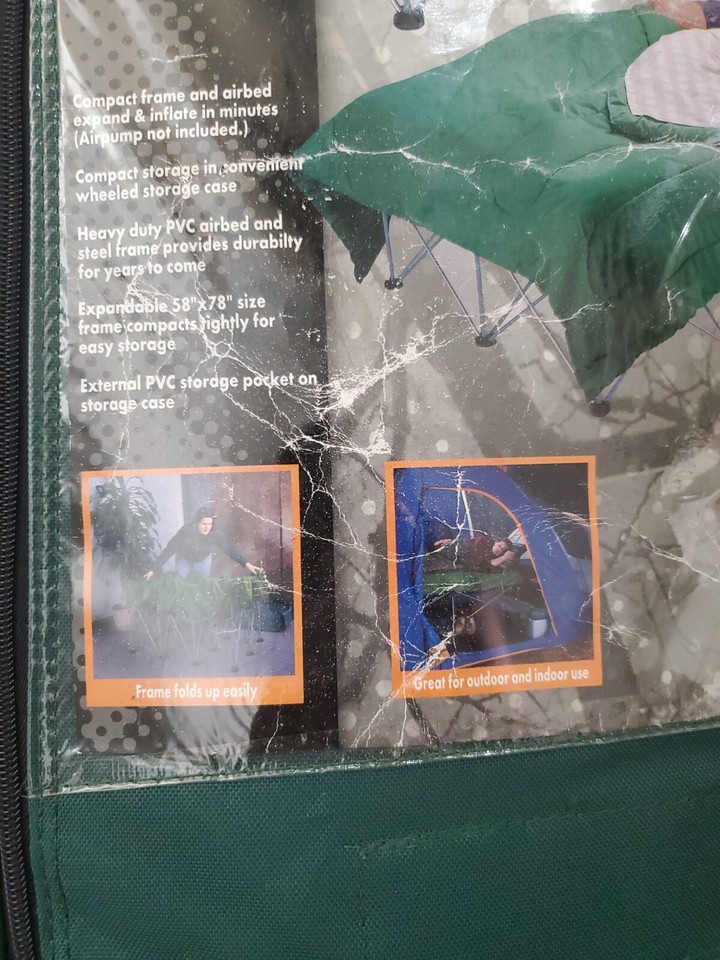 Quest Size Queen Instant Bed Air Mattress And Collapsible Frame Indoor ...