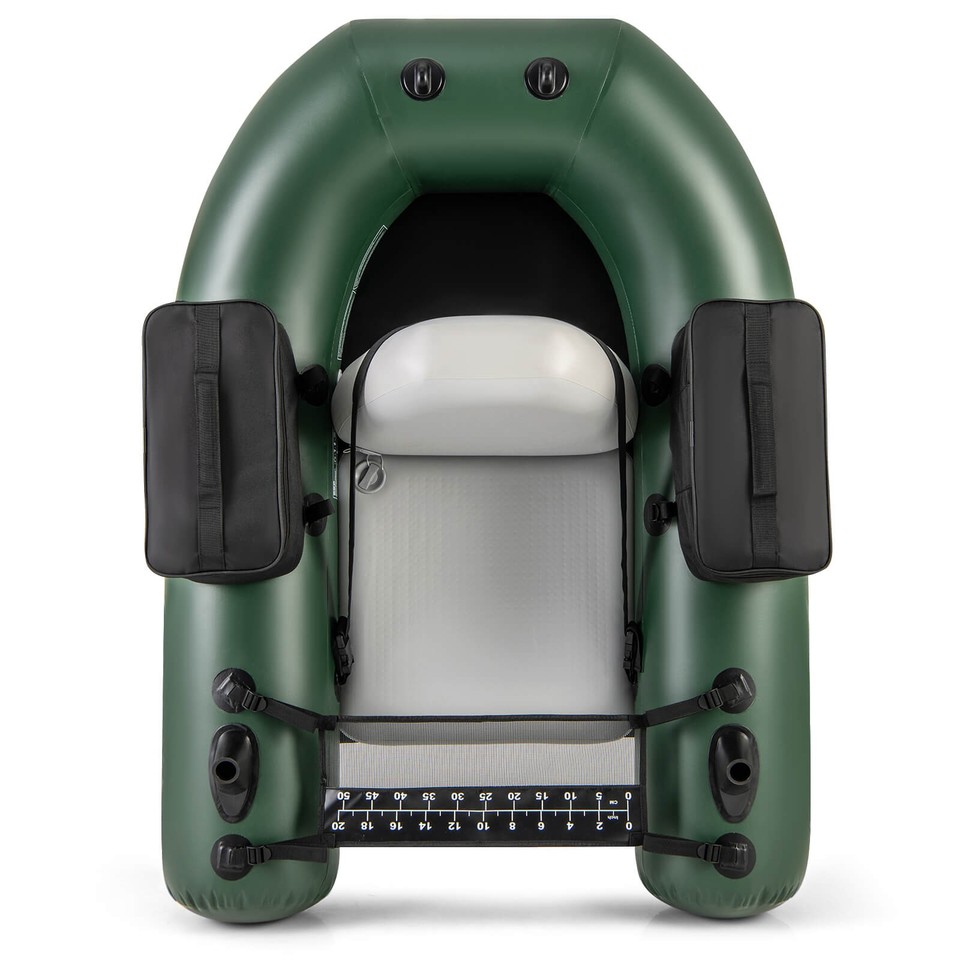 Inflatable Fishing Float Tube w/ Fish Ruler Angling Base 2 Storage ...