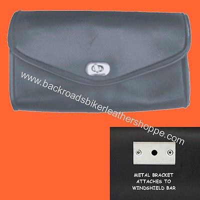 WINDSHIELD TOOL BAG PLAIN BLACK MOTORCYCLE 10X5X3.5 LG | eBay