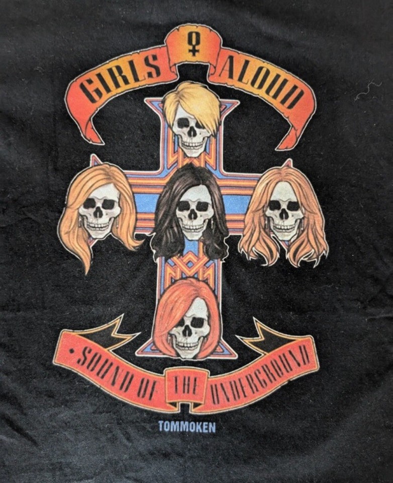 Girls Aloud T Shirt Guns N Roses Parody Rock Pop Band Merch Tee Size ...