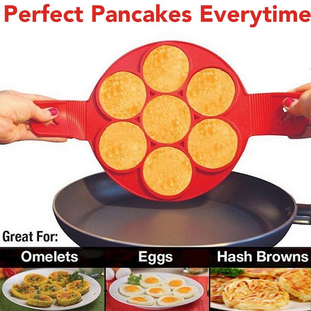 Silicone Pancake Mold Nonstick Mini Pancakes Maker and Fried Egg RinPB ...