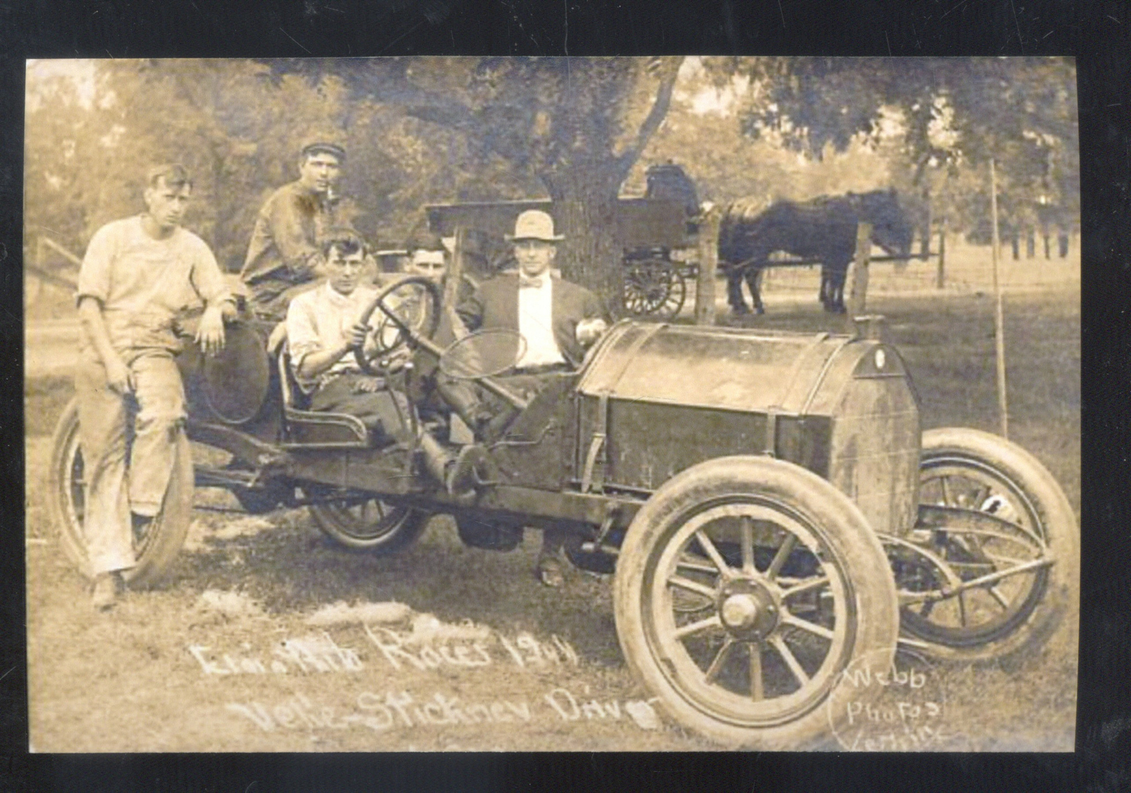REAL PHOTO ELGIN ILLINOIS AUTOMOBILE RACING RACE CAR ILL. POSTCARD COPY ...