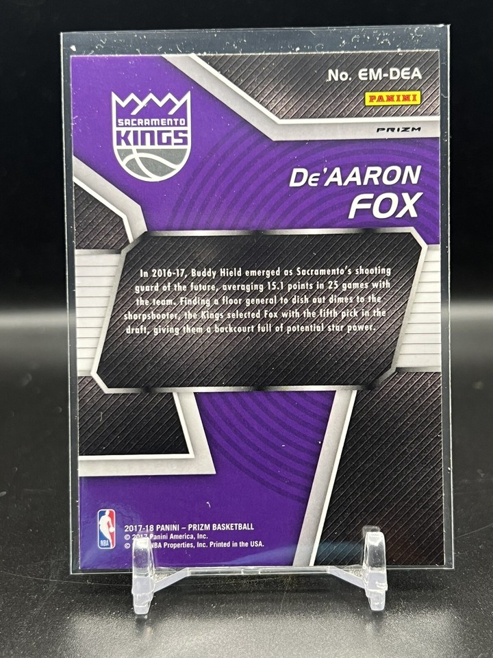 2017-18 Panini Prizm DE’AARON FOX Fastbreak Disco RC Rookie Emergent ...