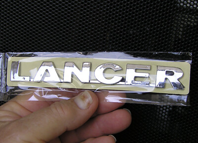 MITSUBISHI LANCER 140m BADGE Chrome Plastic Script Car Emblem Pickup ...