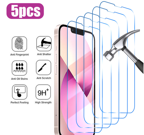 Lot 5 Pcs Tempered Glass Screen Protector For iPhone Models 13 12 11 ...