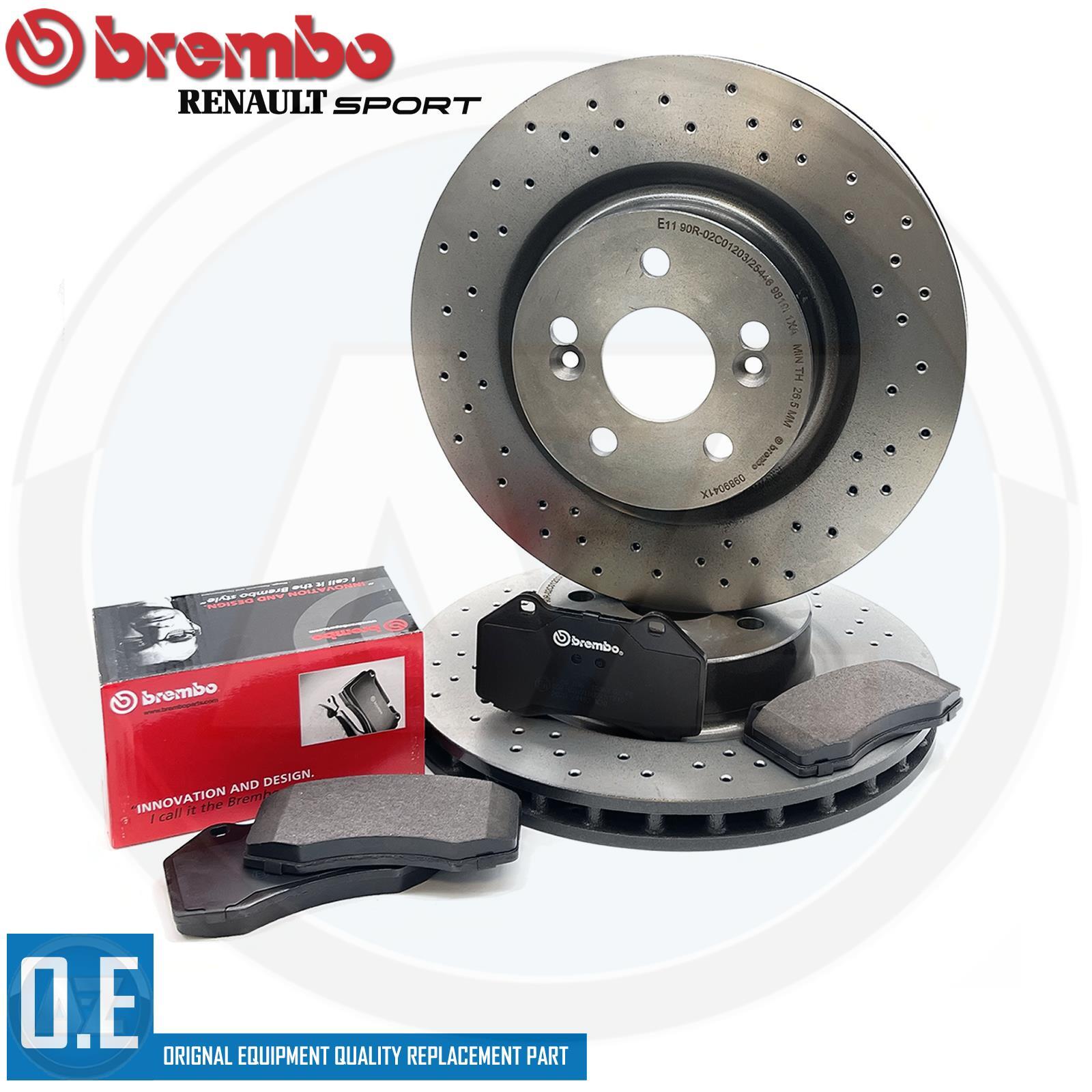 FOR RENAULT MEGANE 225 CLIO 197 200 SPORT FRONT BREMBO DRILLED BRAKE ...