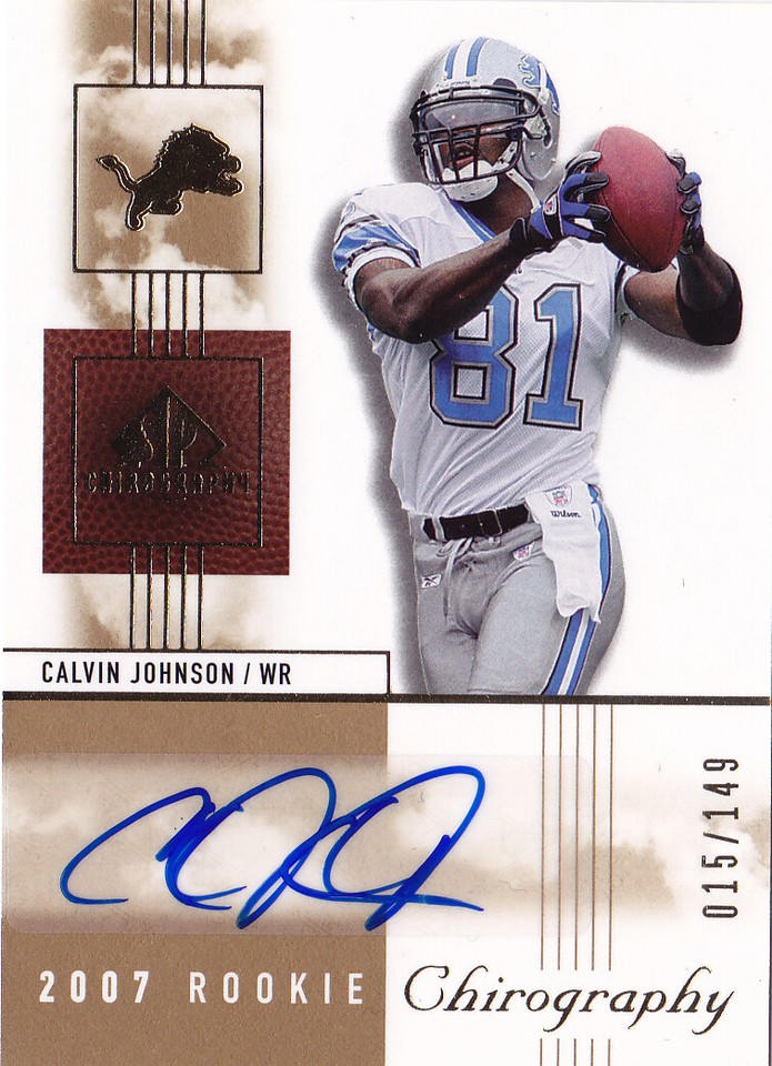 2007 Upper Deck SP Chirography CALVIN JOHNSON Auto RC Rookie Card #d ...