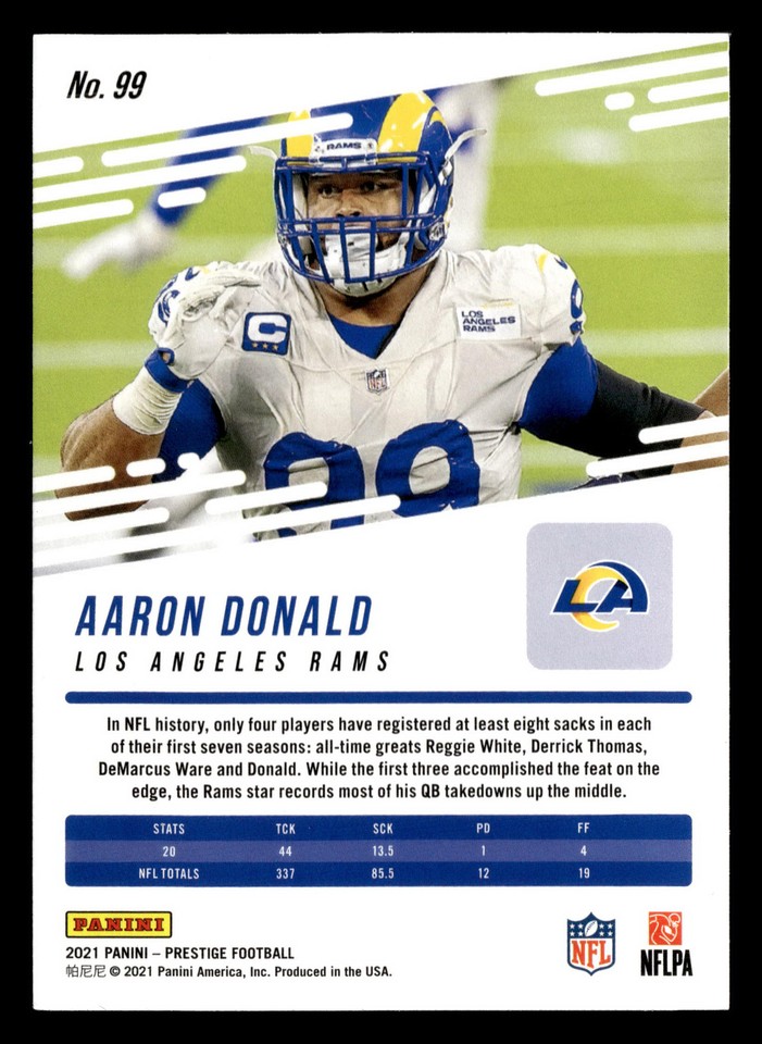Aaron Donald 2021 Prestige #99 Los Angeles Rams FOOTBALL BUY2GET1FREE ...