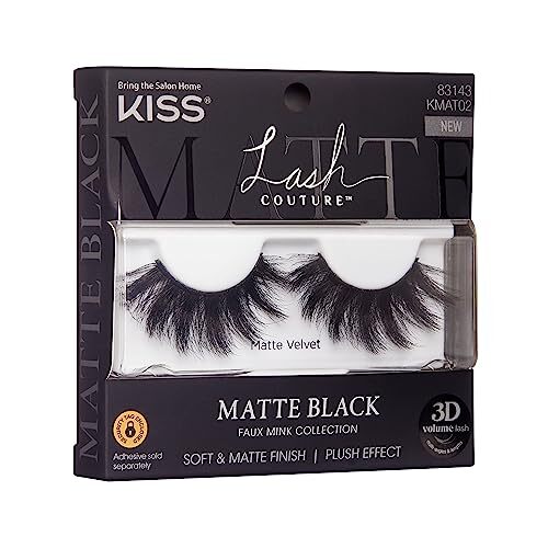 KISS Lash Couture Faux Mink 3D Matte False Eyelashes Matte Velvet' 16 ...