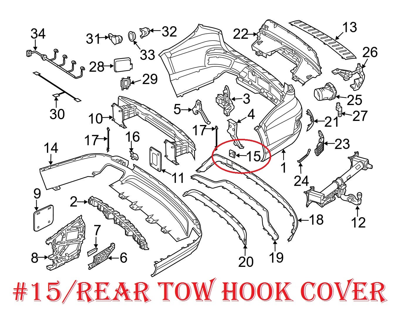 2013-2018 Mercedes Rear Bumper Chrome Tow Hook Cover Cap For 13-18 GLS ...