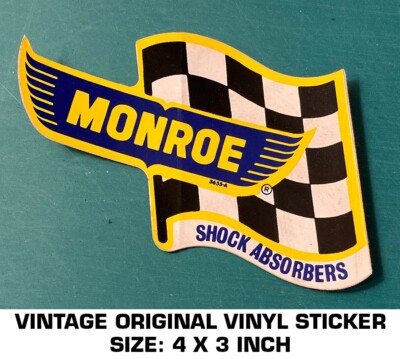 MONROE SHOCK ABSORBERS VINTAGE ORIGINAL VINYL DECAL STICKER - DRAG ...