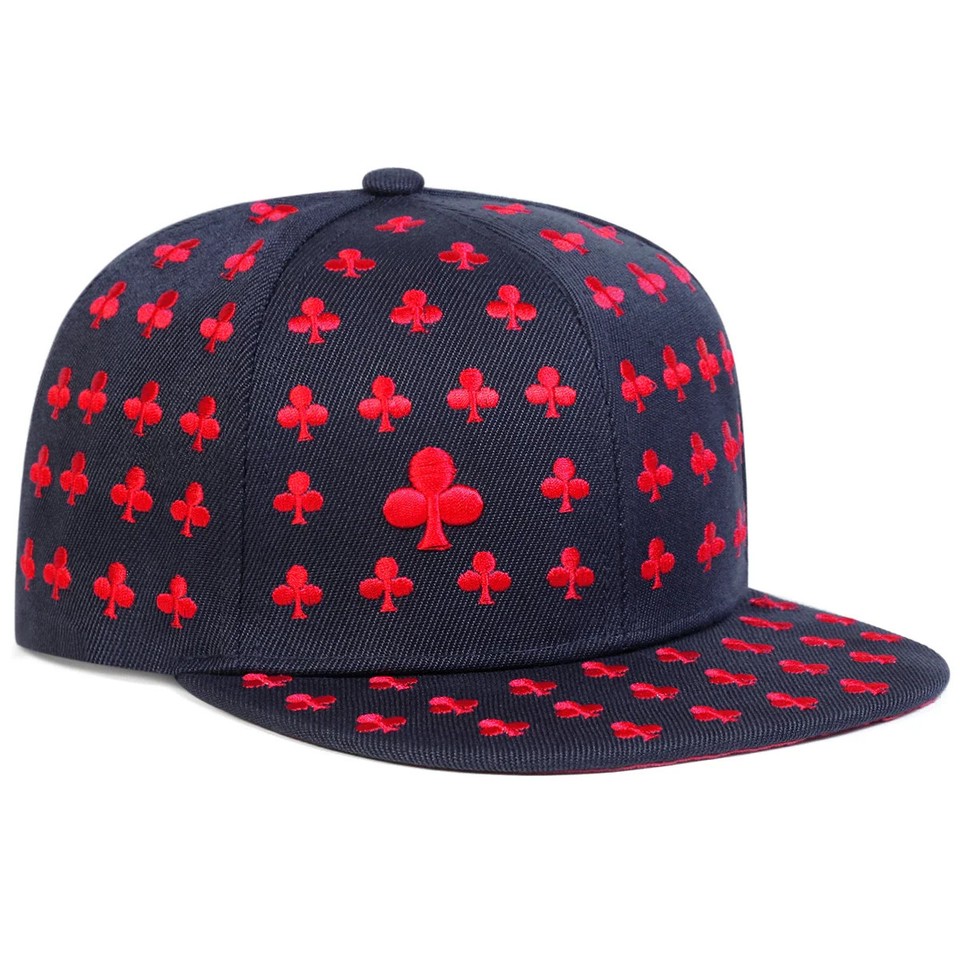 Unisex Poker Pattern Embroidery Hats Outdoor Adjustable Casual Baseball ...
