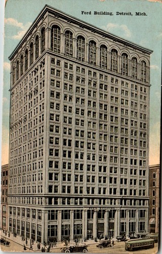 Ford Building DETROIT Michigan Postcard Terra Cotta Architecture 1920s ...