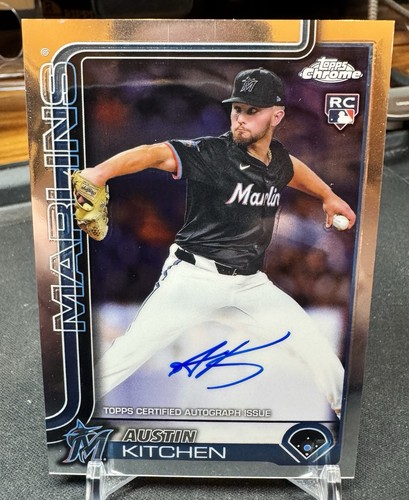 Austin Kitchen RC 2025 Topps Chrome Rookie Auto #RA-AKI Miami Marlins ...