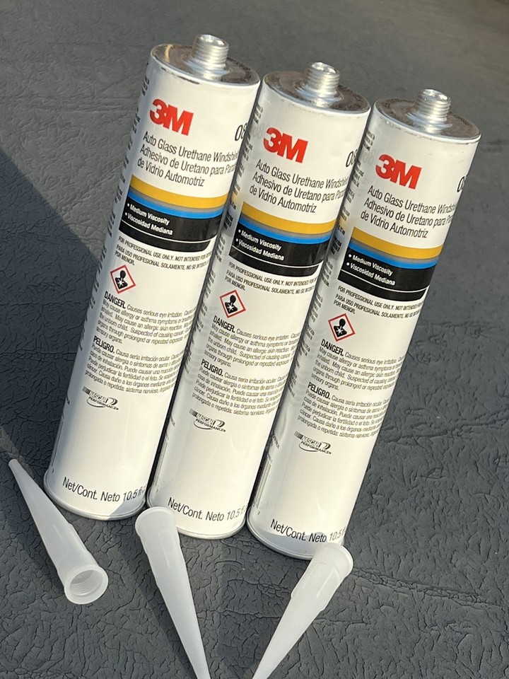 3M 08693 Urethane Auto Glass Windshield Bonding Adhesive Black 3 Pack ...