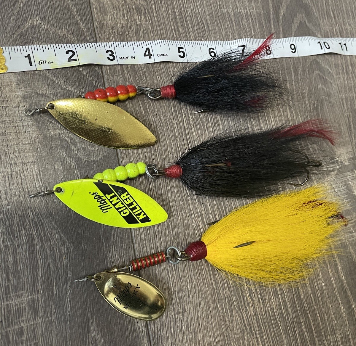 Vintage Lot of 3 Mepps Giant Killer Musky Fishing Lure Buck Tail | eBay