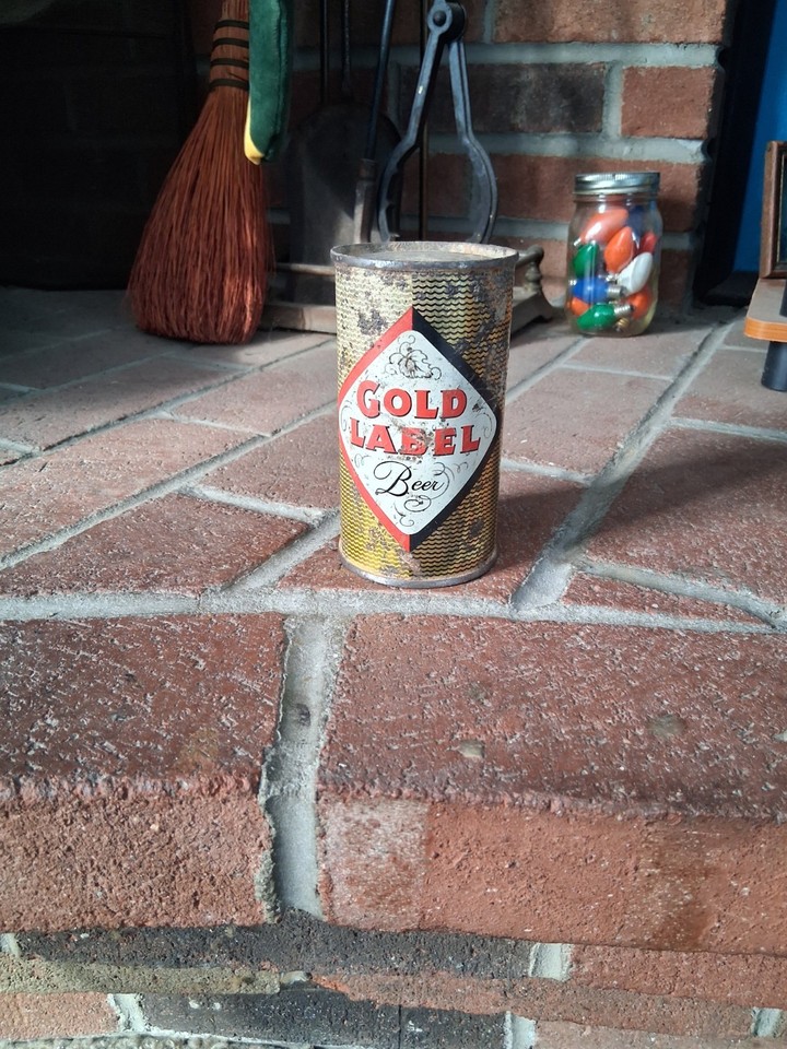 Gold Label Empty Flat Top Beer Can. 1955 | eBay