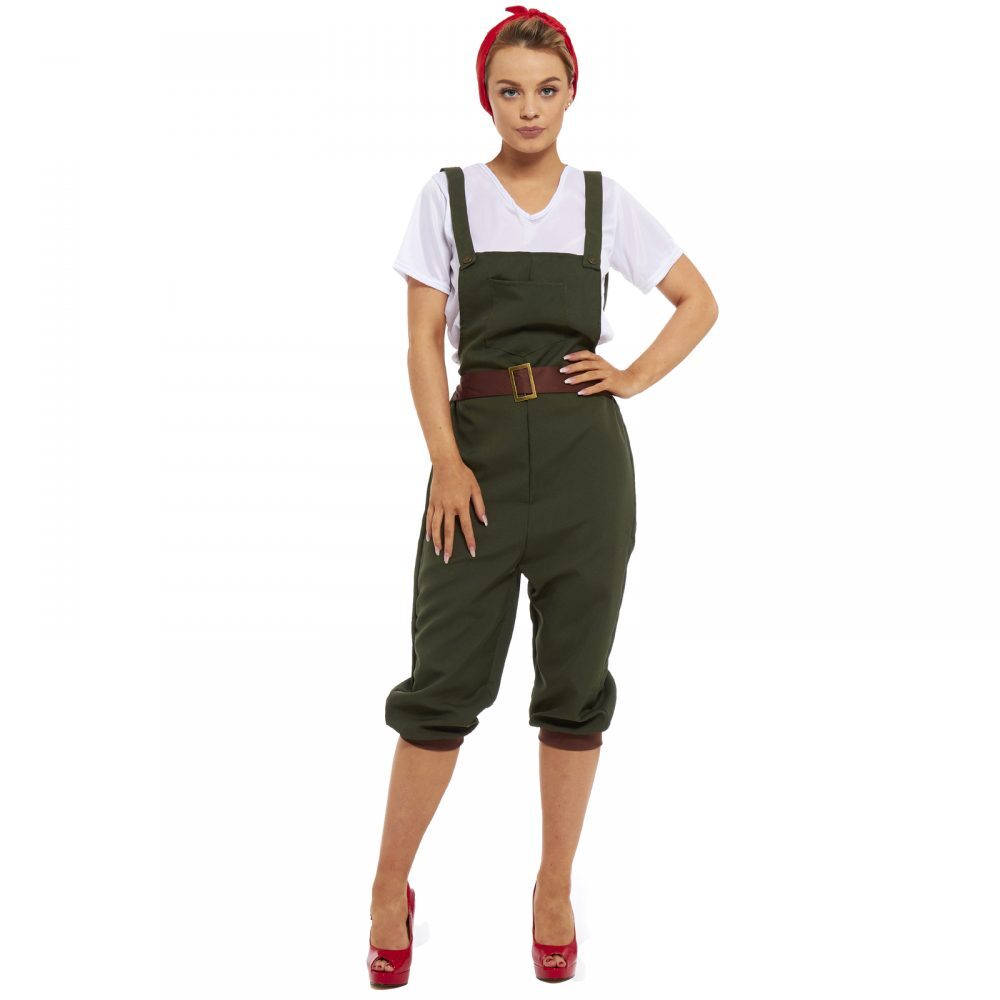 WW2 1940s Land Girl Womens Army World War 2 Fancy Dress Costume Size UK ...