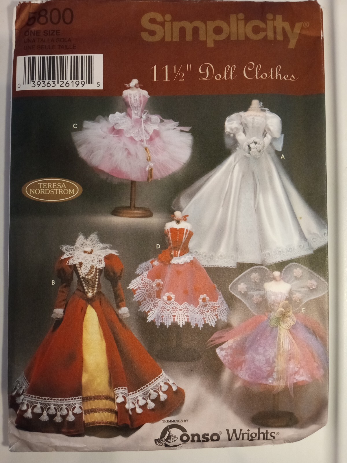 Simplicity 8333 1980s Fashion Doll Barbie Wardrobe Pattern Wedding Gown ...