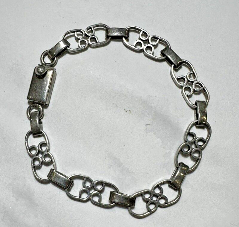 Vintage Hallmarks Mens Sterling Silver Swirl design 8… - Gem