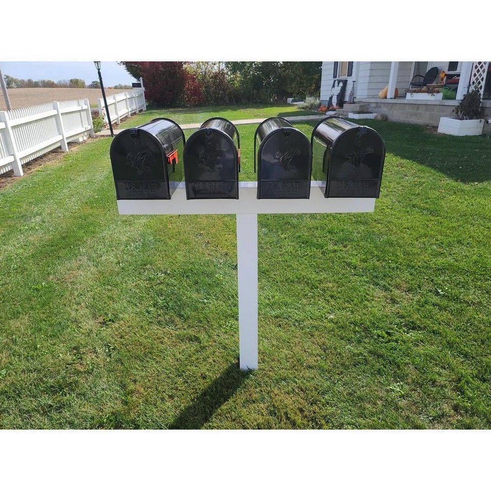 Handy Post 4-Mailboxes 42" x 45" x 5" Vinyl Sleeve Corrosion Resistant ...