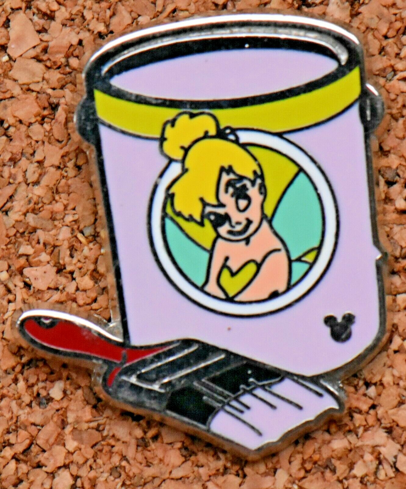 P14 DISNEY PIN TINKERBELL PAINT CAN AND BRUSH PINK HIDDEN MICKEY | eBay