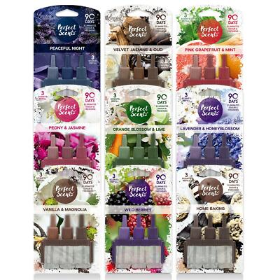 6 X PERFECT SCENTS 3VOLUTION PLUG IN REFILLS FOR AMBI PUR MACHINE ...
