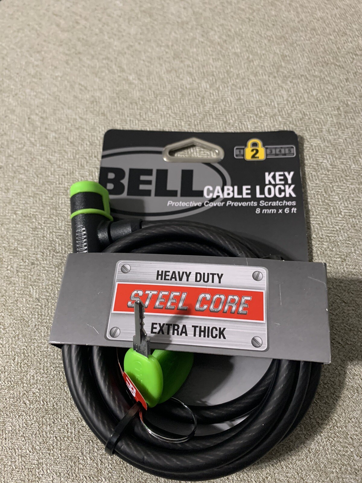 Bell Bicycle Lock With Light up Key Cable Lock - Heavy Duty Steel Core ...