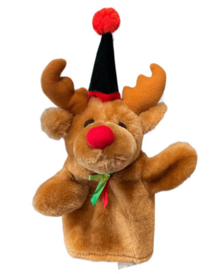 Rudolph the Red Nosed Reindeer Hand Puppet Christmas Plush Ornament 7 ...