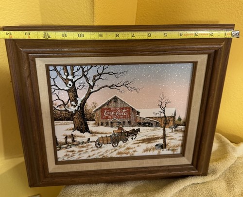 Victorian Snow Scene w/Coca~Cola Ad~8x10 Lithograph Print On Canvas~C ...