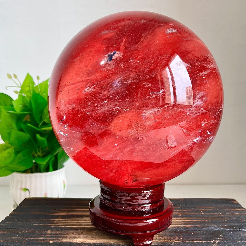 27.07LB Natural Red melting stone crystal Ball Quartz Crystal Sphere ...