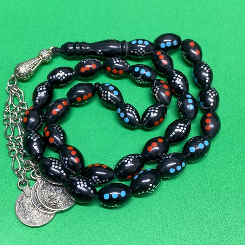 middle eastern 33 islamic black kuka prayer beads worry beads masbaha ...