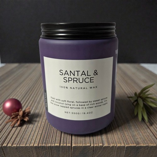 M&SENSE Santal & Spruce Scented Candle 100% Natural Wax 19.4oz New In ...