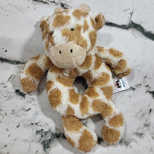 Jellycat Bashful Giraffe Ring Rattle Plush Baby Crib Toy Soft Stuffed ...