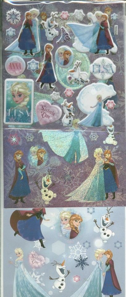 DISNEY FROZEN Elsa Anna Kristoff Olaf Sven Snow Sisters Stickers ...