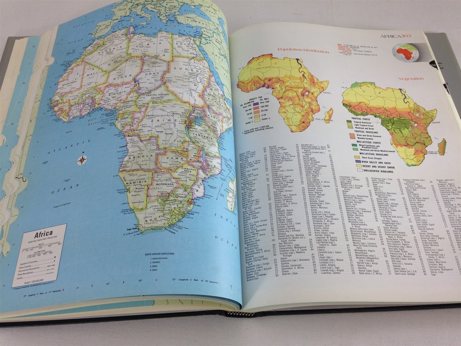 Hammond Citation World Atlas 1992 Hardcover Homeschool Atlas Maps ...