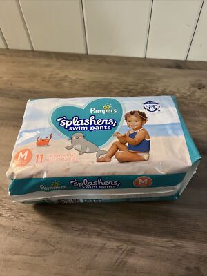 2 Pks. Pampers Splashers Medium 20-33 Lbs Swim Pool Pants Diapers 11ct ...