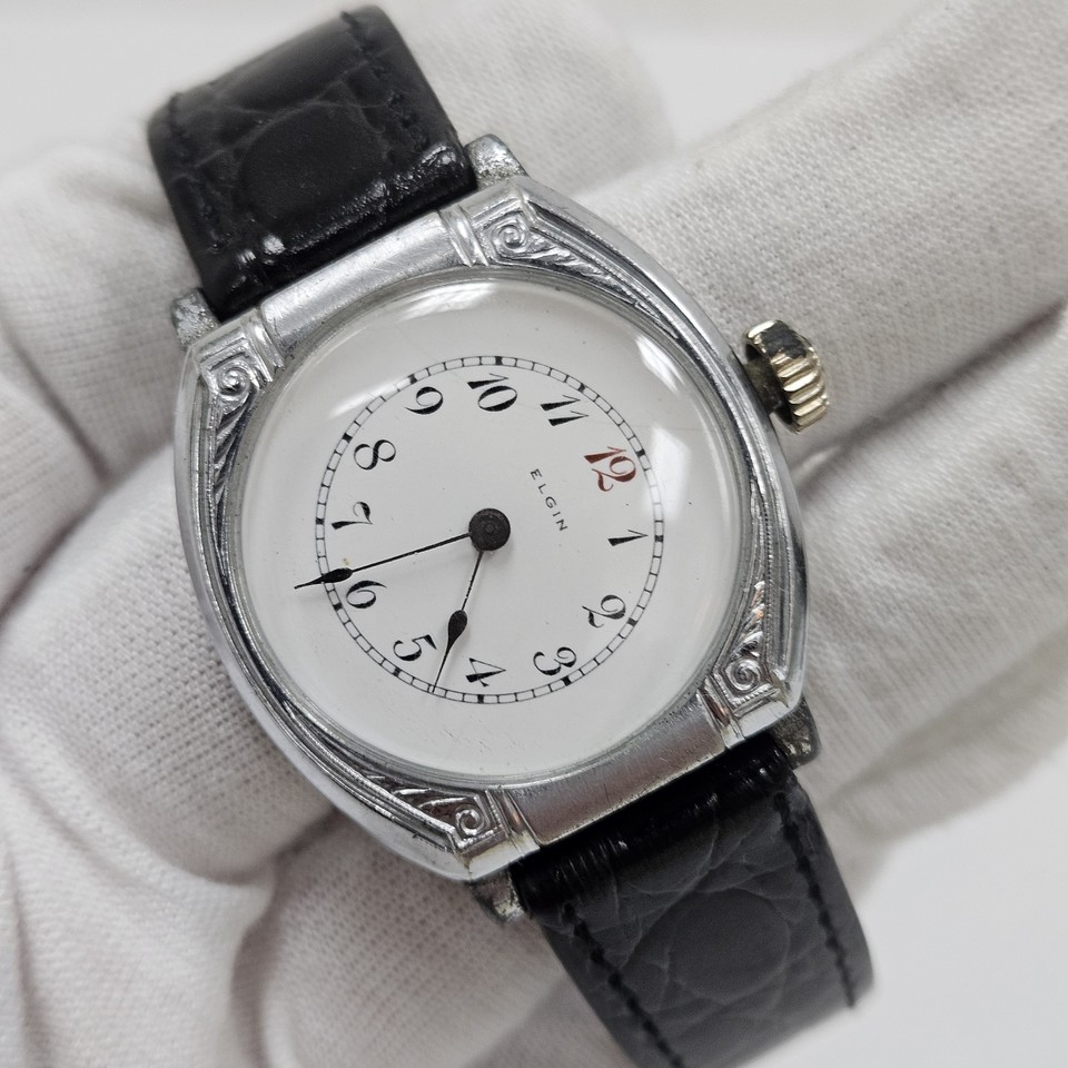 1919 Vintage Elgin 3/0s Cal 463 7J Offset Dial/Drivers Watch, Running ...