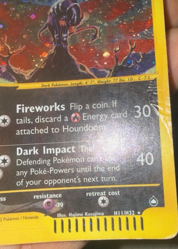 Pokemon Card- Houndoom-Aquapolis-Holo-H11/H32-Rare-NoCrystal-ENG | eBay