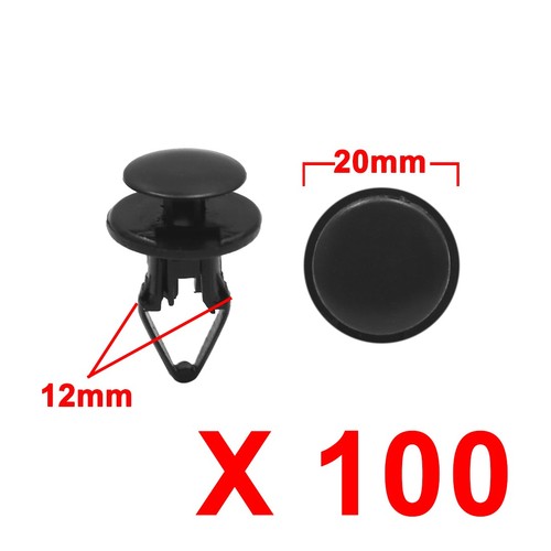 100 Pcs 12mm Hole Plastic Rivets Car Bumper Fender Retainer Push Type ...