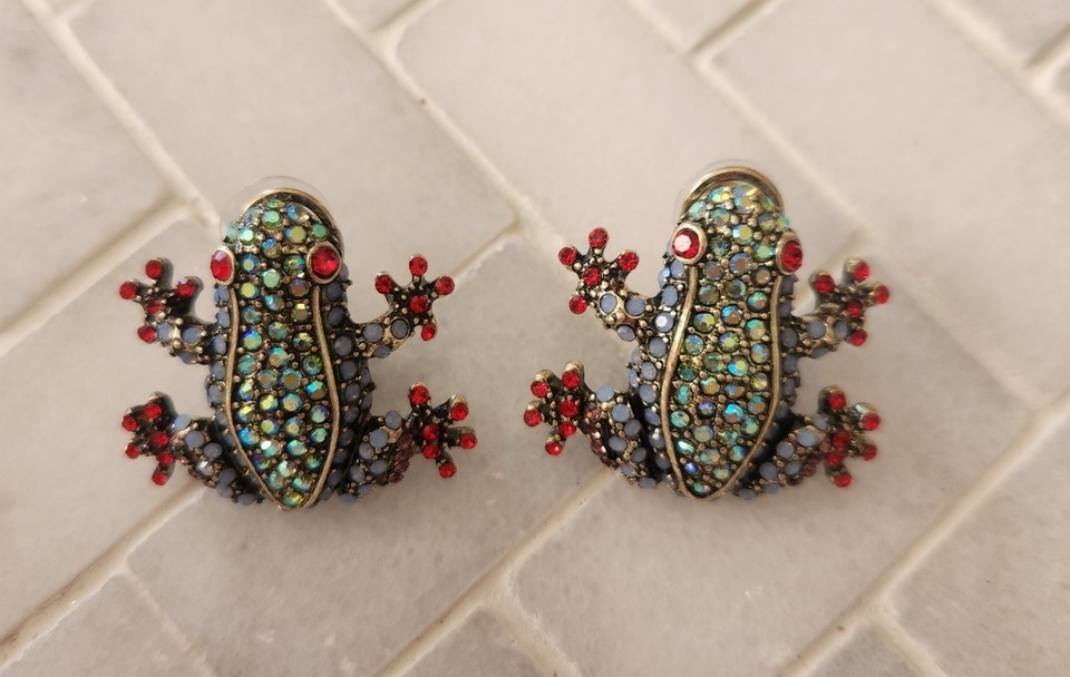 * SALE * Heidi Daus Inspired Fabulous Frog Necklace And Earring Set | eBay