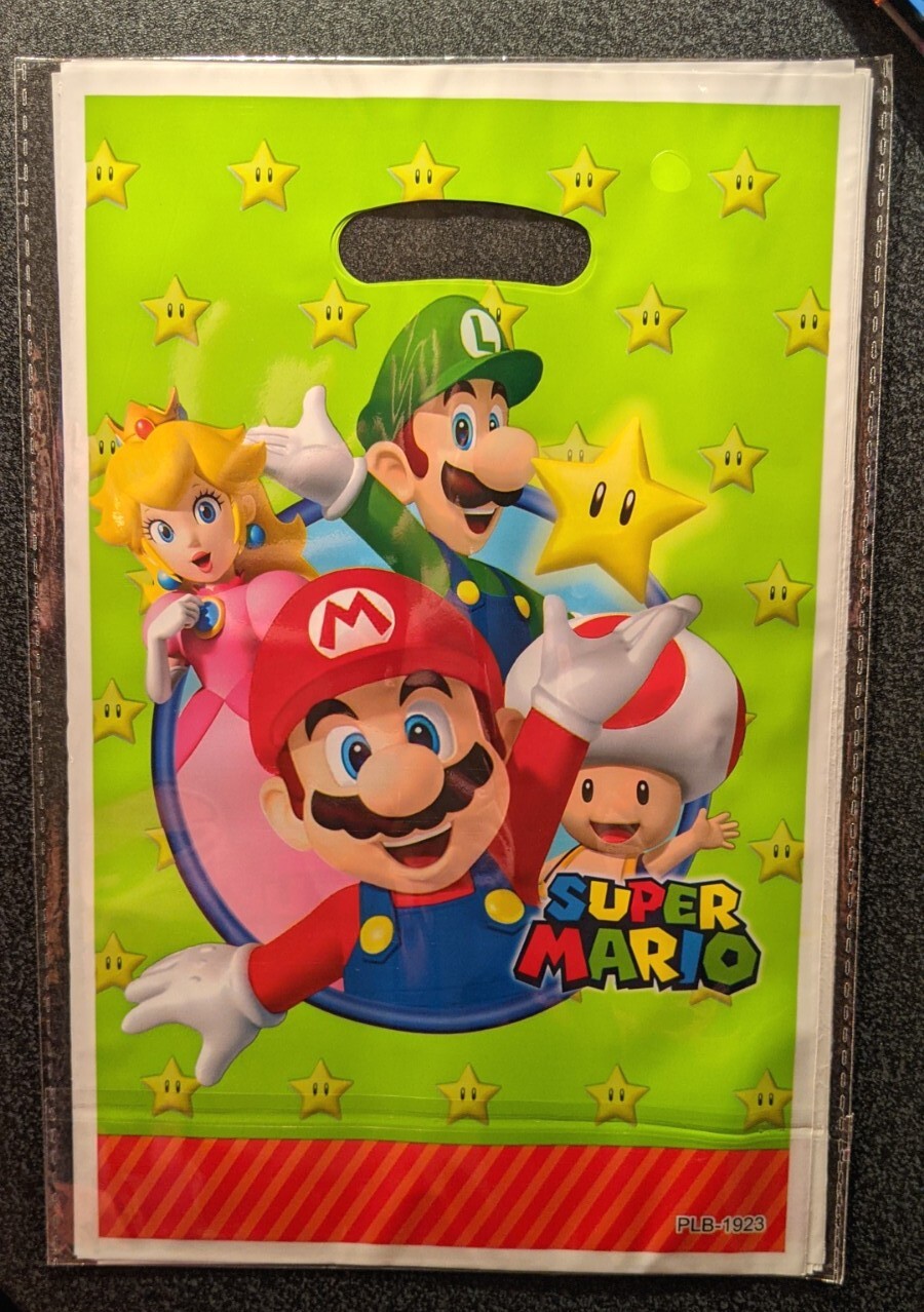 10 X Super Mario LOOT GIFT BAGS Children's Kids Birthday Party Goody ...